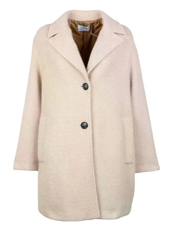 VICARIO CINQUE Notched-lapel Button-up Coat - Neutrals