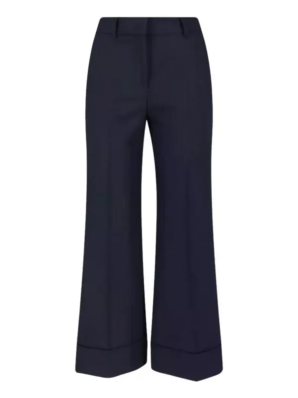 Incotex Pressed-crease Turn-up Cuff Trousers - Blue
