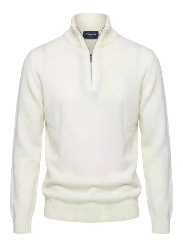 DRUMOHR Biscottino Quarter-zip Sweater - Neutrals