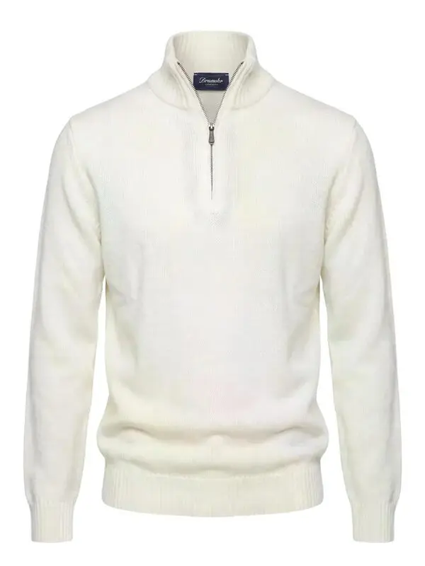 DRUMOHR Biscottino Quarter-zip Sweater - Neutrals