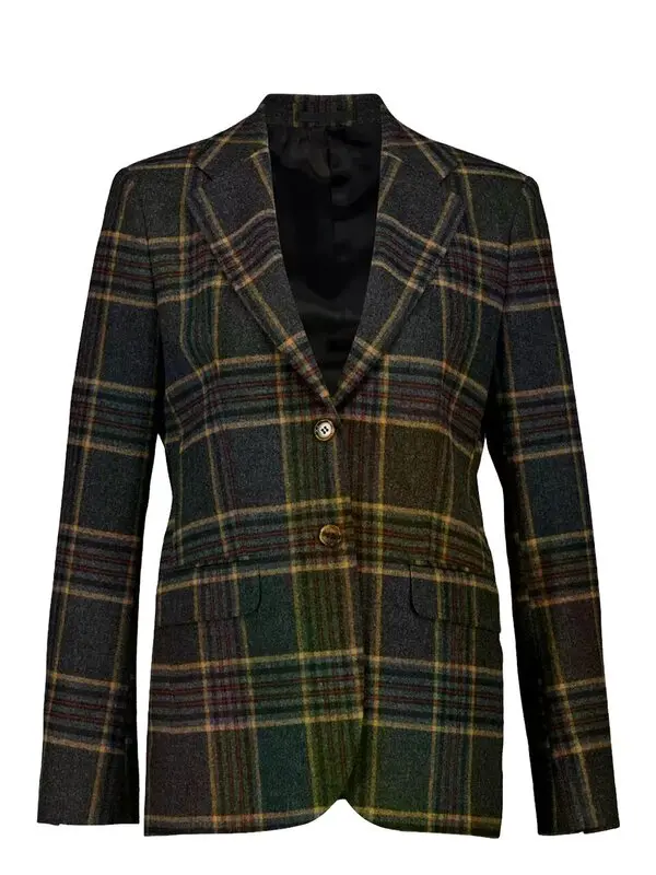 PAULA Houndstooth Embroidered Check Jacket - Grey