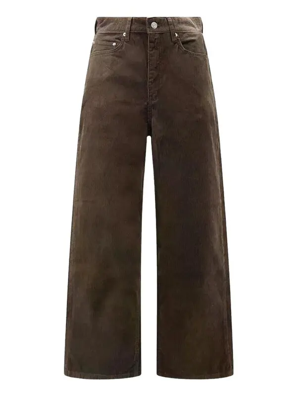 DUNST Corduroy Wide-leg Trousers - Brown