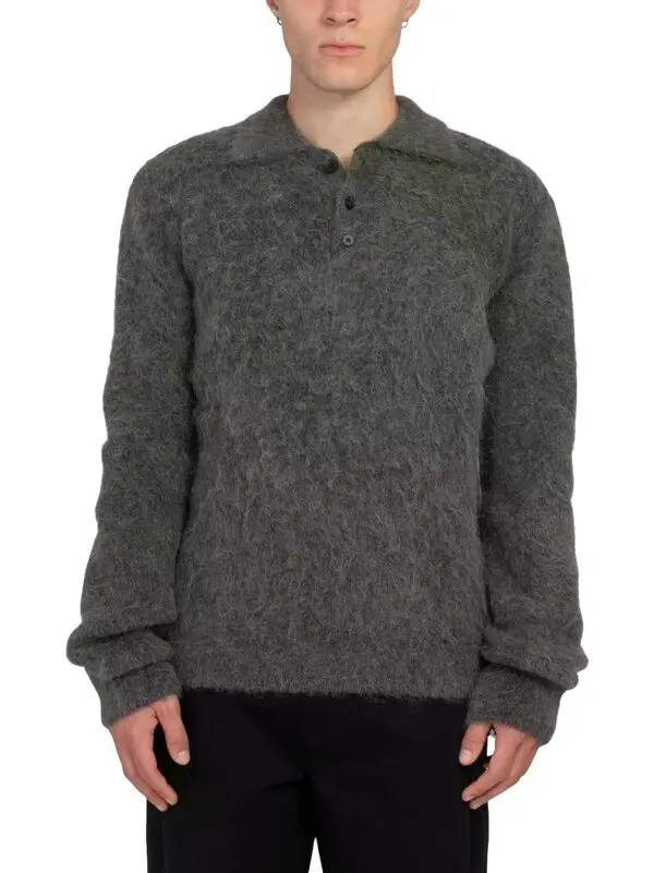 MINIMUM Kylo Ls Brushed Polo-collar Sweater - Grey