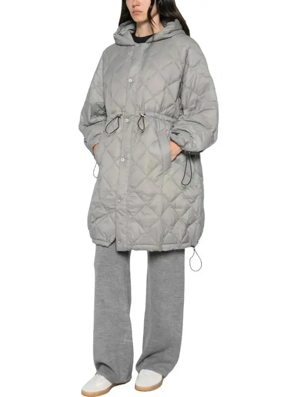 Taion Quilted Hooded Coat - Grey