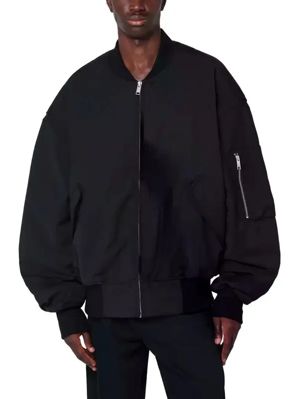 ENTIRE STUDIOS Wool Zip-up Bomber Jacket - Black