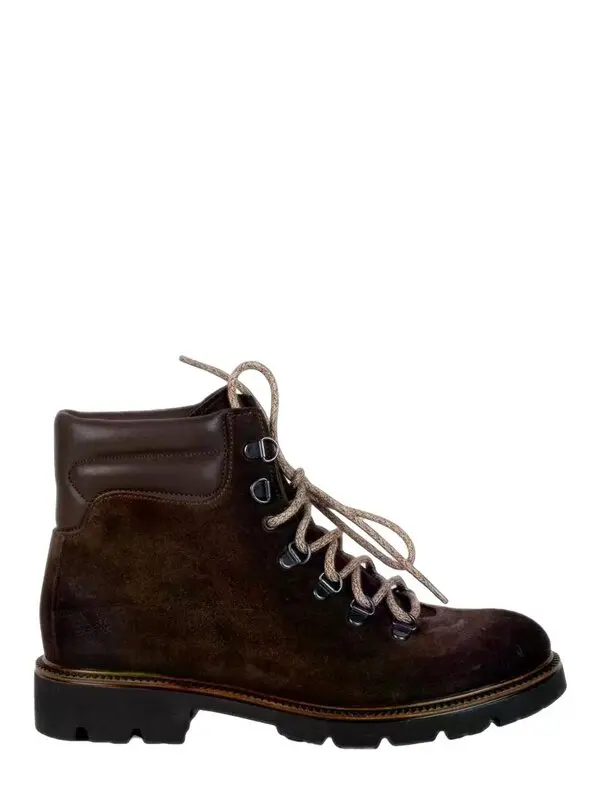 FRANCO FEDELE Lace-up Suede Ankle Boots - Brown