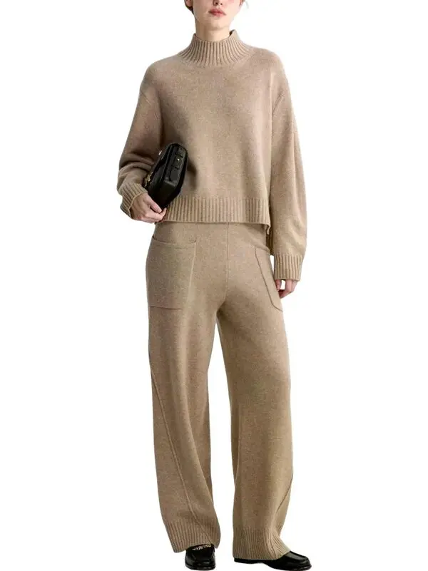 Maison Kitsuné Patch-pocket Knitted Trousers - Neutrals