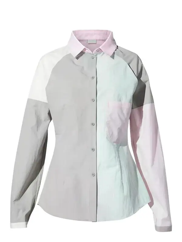 FEY FEY WORLDWIDE Colour-block Raglan-sleeve Shirt - Grey