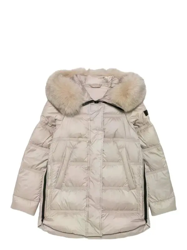 Peuterey Fur-trim Quilted Coat - Neutrals