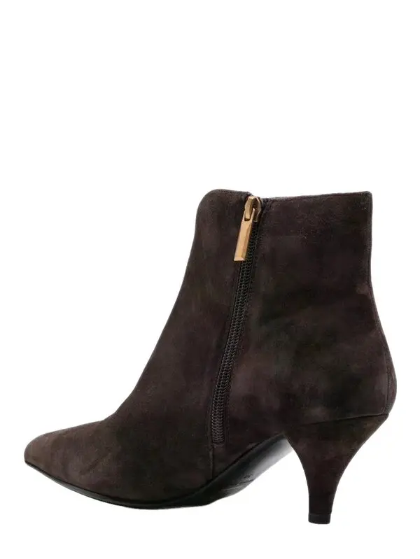 BRUNO PREMI Suede Pointed-toe Ankle Boots - Brown