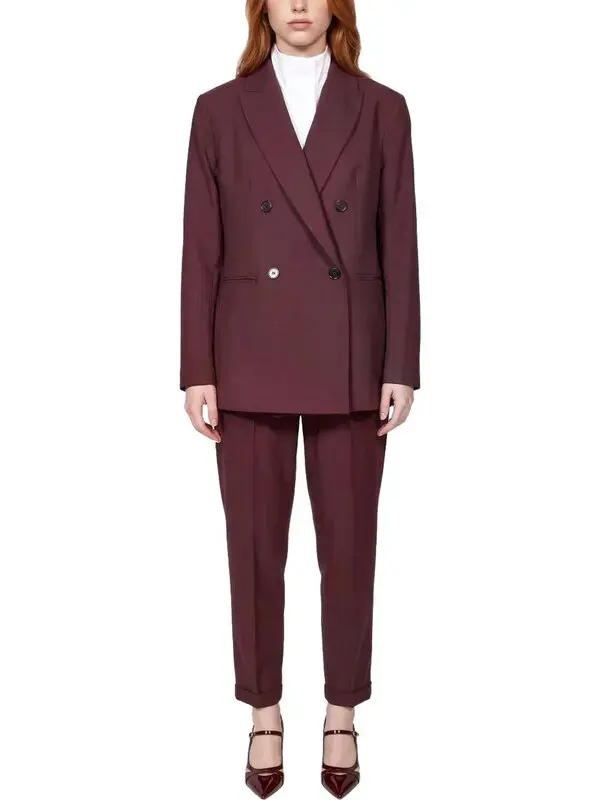 Antonelli Firenze Rosalba Cigarette Elasticated-waistband Turn-up Trousers - Red