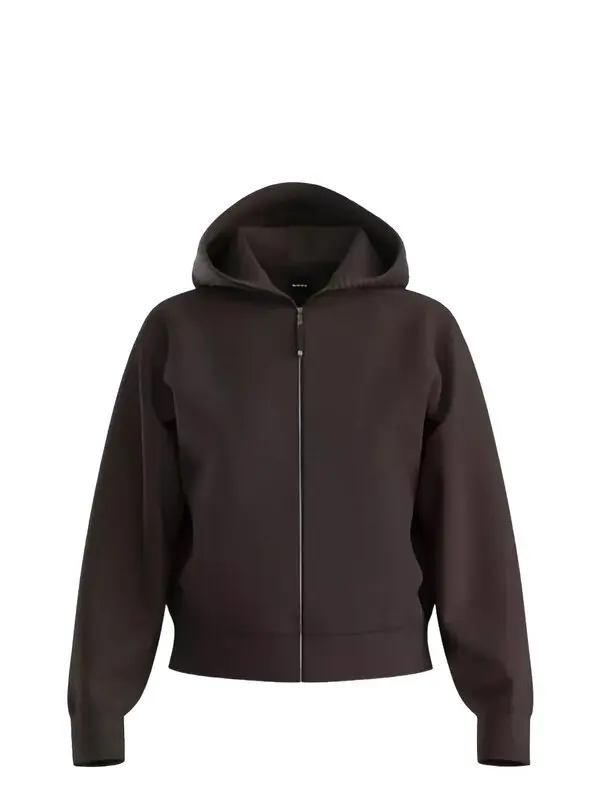 BOSS Loose-fit Zip-up Hoodie In Scuba Jersey - Brown