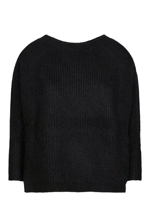 Max Mara Ribbed-knit Raglan-sleeve Sweater - Black