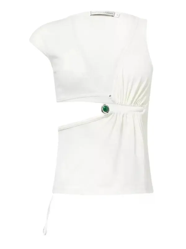 Christopher Esber Gemstone-embellished Cutout Top - White