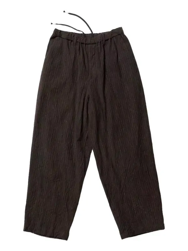 CALMLENCE Pinstripe-pattern Straight-leg Trousers - Brown