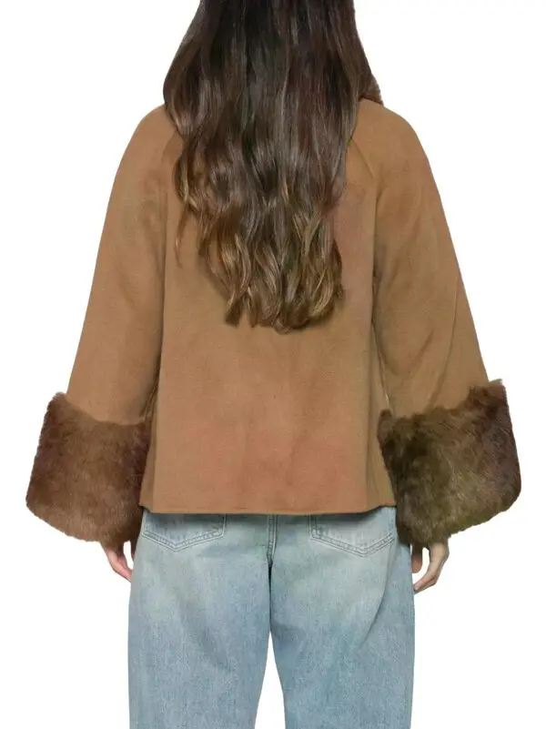 Apparis Judie Faux-fur Trim Wool Jacket - Neutrals