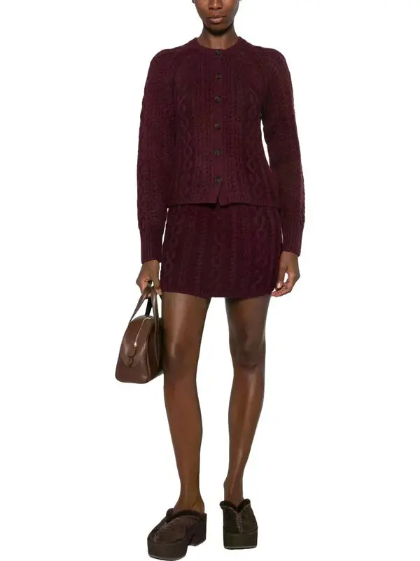 Guest In Residence Cable-knit Sculpted Cardigan - Red
