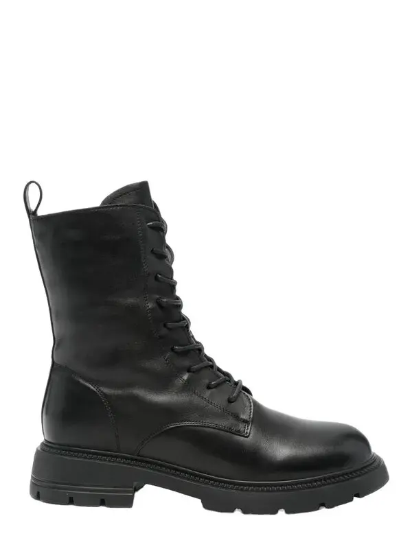 SERGIO MORETTI FIRENZE Lace-up Leather Ankle Boots - Black