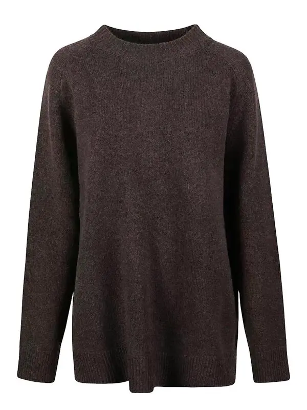ANAII Raglan-sleeve Knitted Sweater - Brown