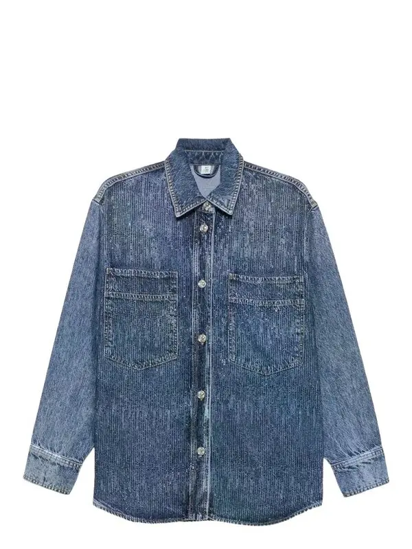 Liu Jo Rhinestone-embellished Denim Shirt - Blue