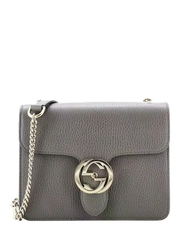 Gucci Interlocking Leather Small Shoulder Bag - Grey