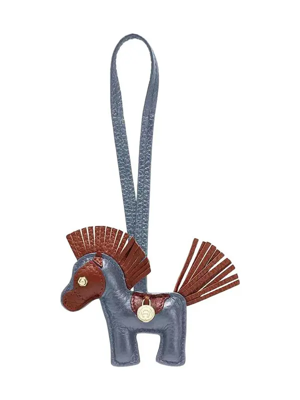 AIGNER Horse-shape Calf Leather Bag Charm - Blue
