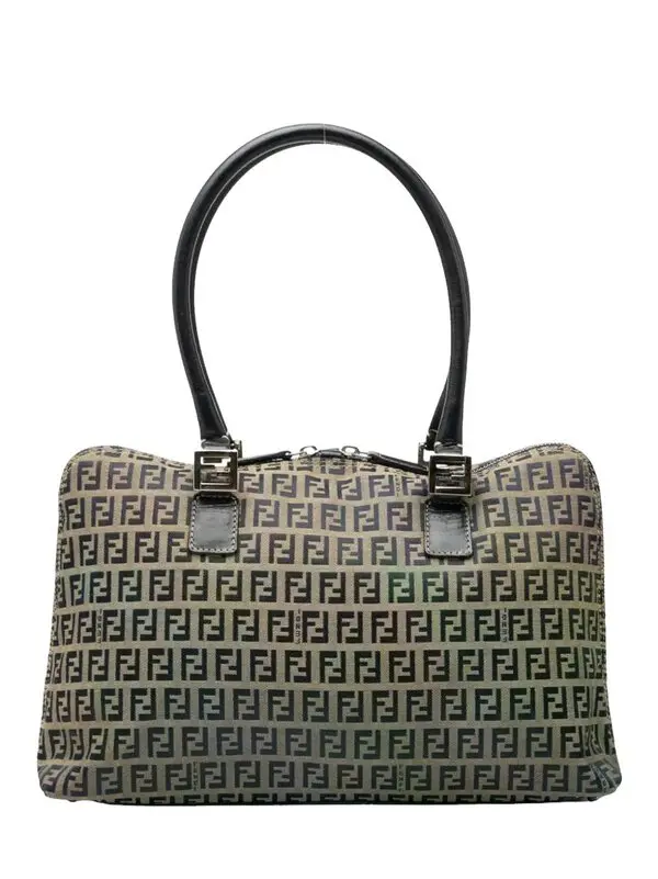 Fendi 20th Century Zucchino Canvas Shoulder Bag - Grey
