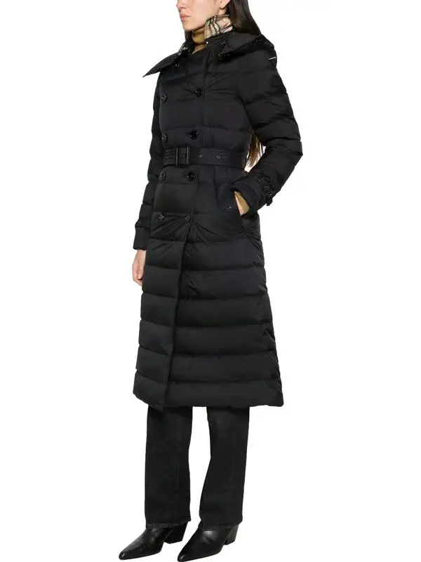 Burberry Belted Hooded Puffer Coat - Black