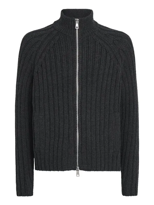 Our Legacy Merino Wool Zip-up Cardigan - Grey