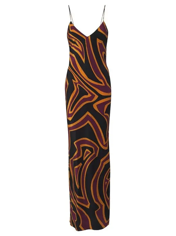 Emilio Pucci Labirinto Silk Crepe De Chine Slip Dress - Multicoloured