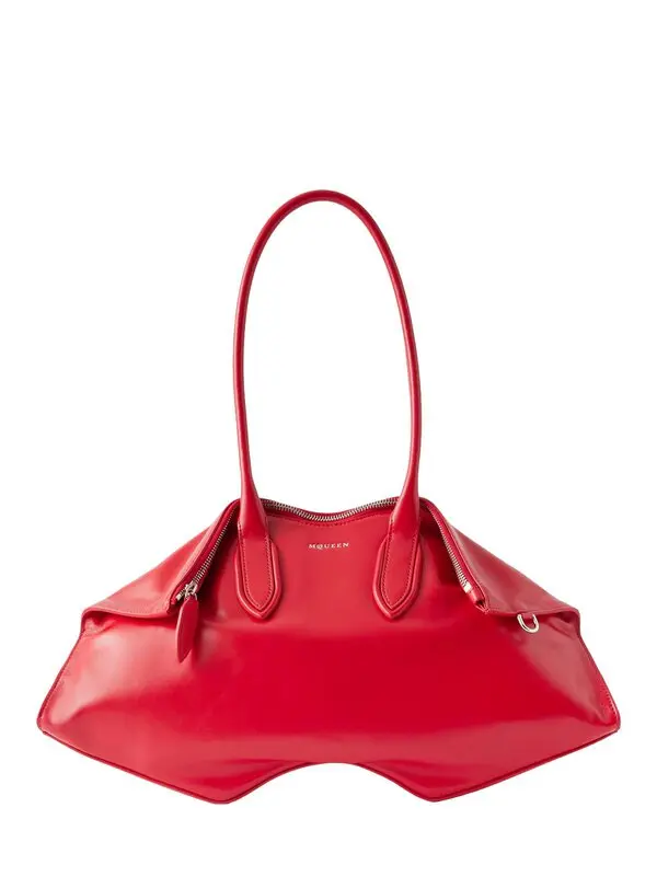Alexander McQueen Manta Leather Shoulder Bag - Red