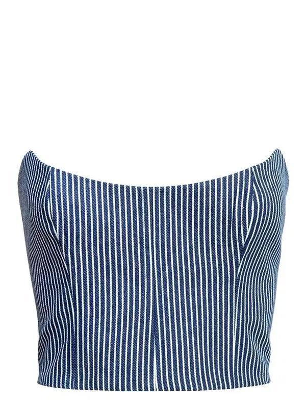 AUDREY VALLENS Denim Affair Stripe Corset - Blue