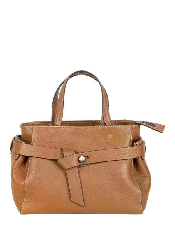 GIANNI CHIARINI Miranda Grained Leather Tote Bag - Brown