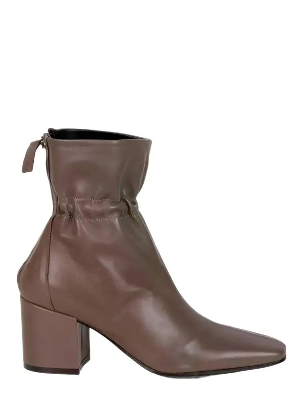 NAPOLEONI Ruched Rear-zip Boots - Brown