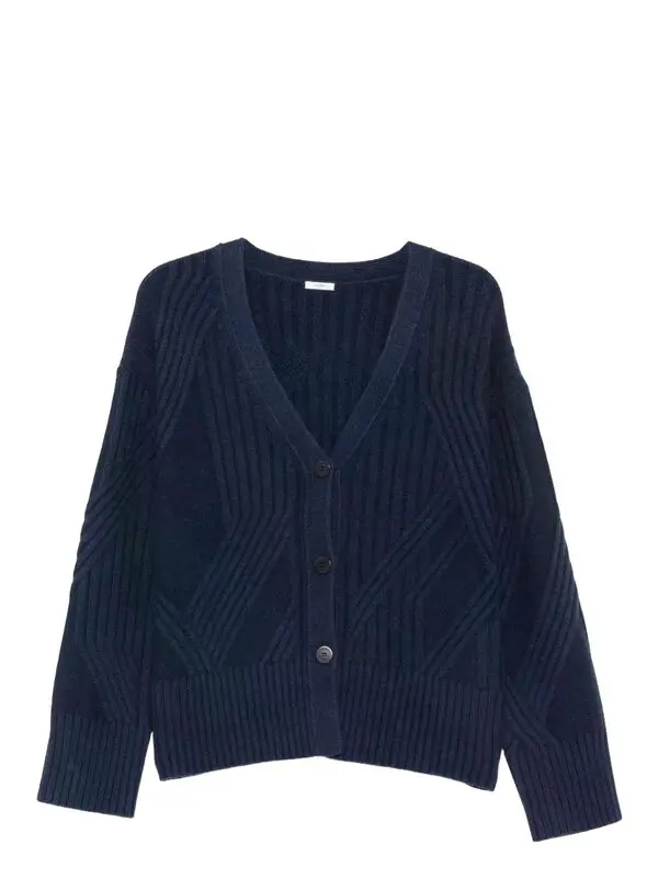 JOSEPH Ribbed-knit V-neck Cardigan - Blue