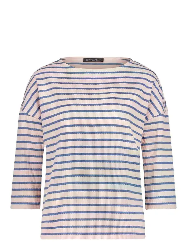 BETTY BARCLAY Striped Ribbed T-shirt - Neutrals