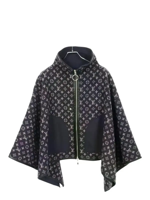 LOUIS VUITTON 2010s Monogram-pattern Reversible Cape - Blue