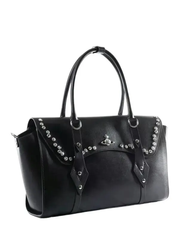 VIVIENNE WESTWOOD Medium Bettina Orb-plaque Studded Tote Bag - Black
