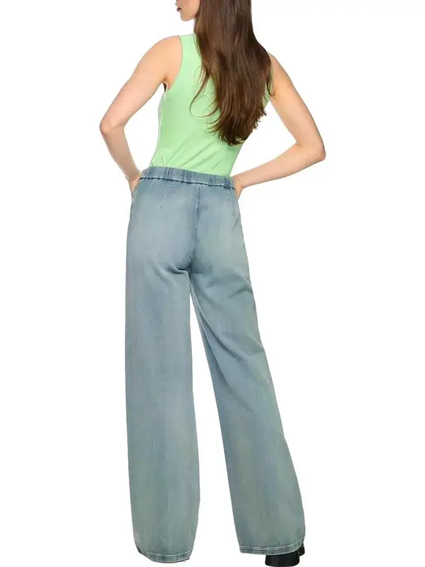 MARCCAIN Drawstring-waist Wide-leg Jeans - Blue