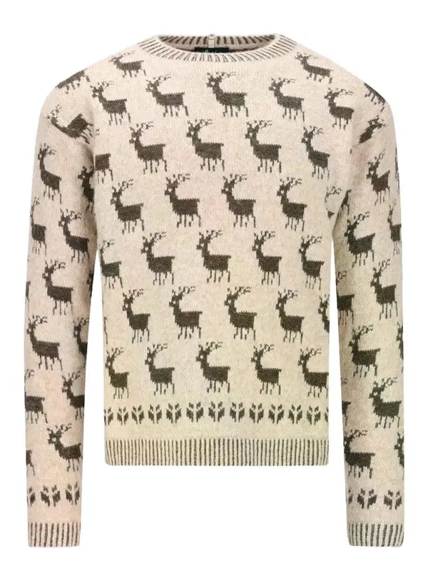 Moncler Moose Jacquard Sweater - Neutrals