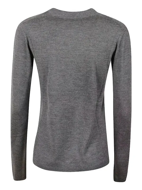 Max Mara Crew-neck Long-sleeve Sweater - Grey