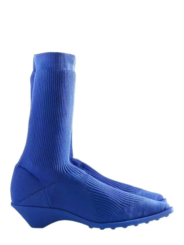 Camper X Issey Miyake Ribbed-knit Sock Ankle Boots - Blue