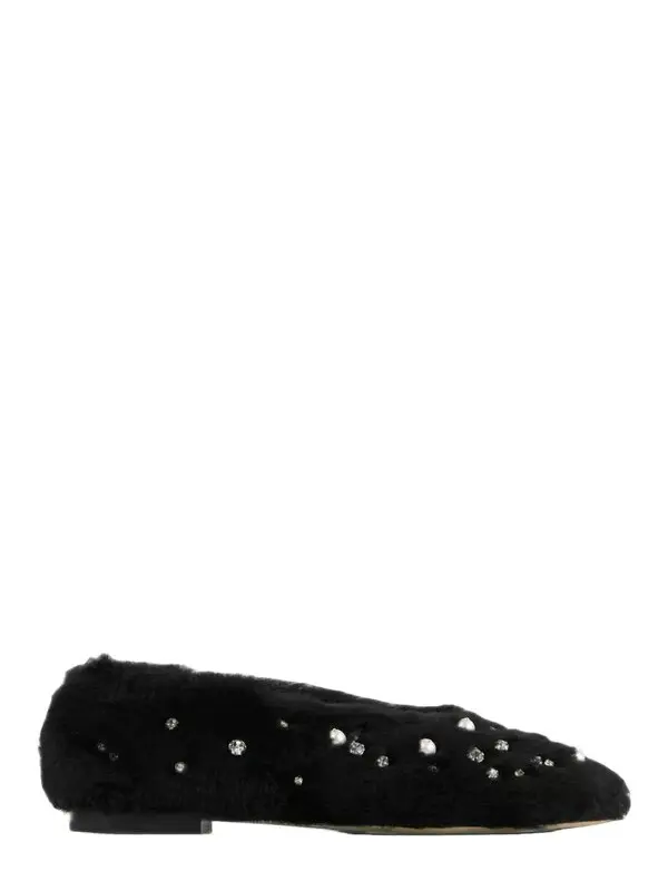 JIMMY CHOO Margot Crystal-embellished Ballet Flats - Black