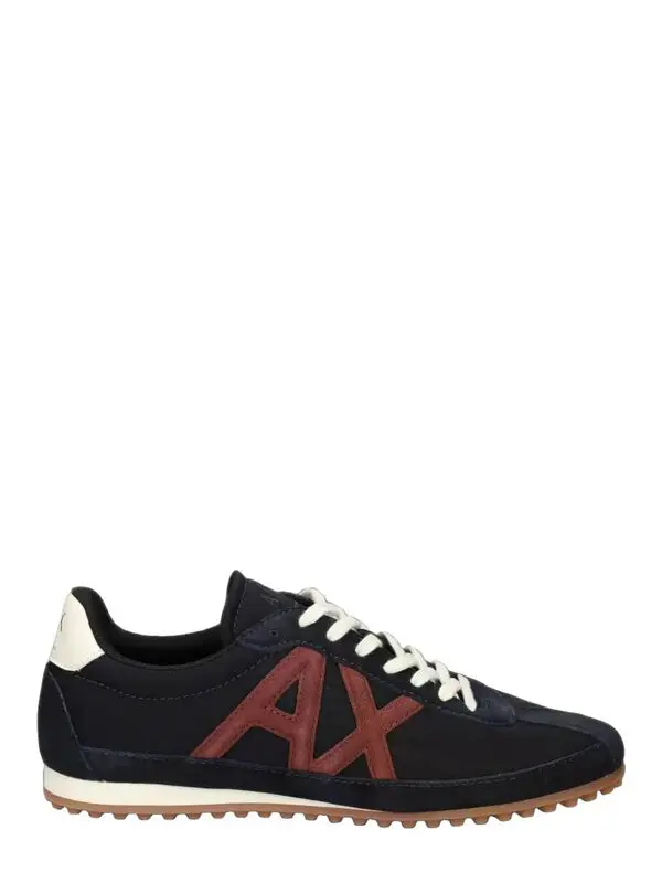 Armani Exchange Logo-patch Panelled Sneakers - Blue