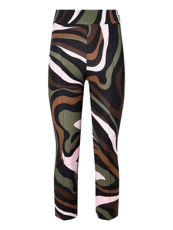 Emilio Pucci Printed Cropped Jersey Skinny-leg Pants - Multi