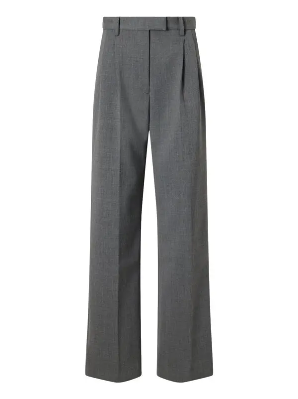 ALMADA Amel Woven High-rise Straight-leg Pants - Gray