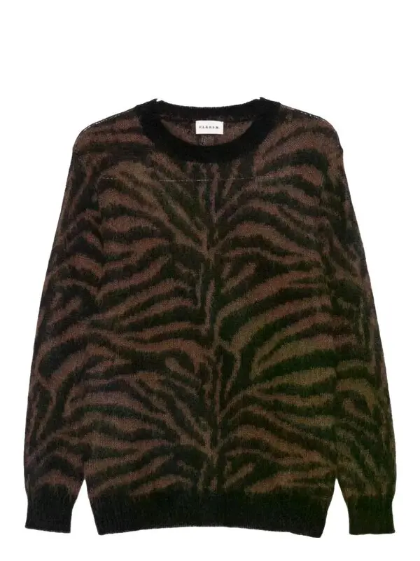 P.a.r.o.s.h Zebra-pattern Wool Sweater - Brown