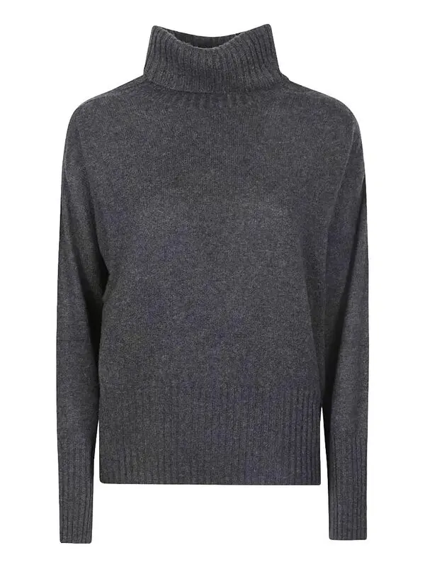 ARAGONA Roll-neck Cashmere Sweater - Grey