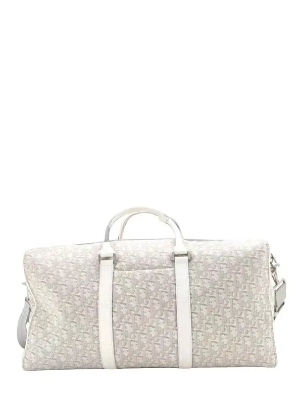 Dior Lingot Duffle Bag Oblique Jacquard 50 Travel Bag - White