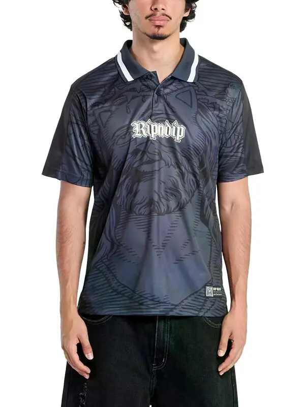 RIPNDIP Lord Savior Graphic-print Polo Shirt - Grey